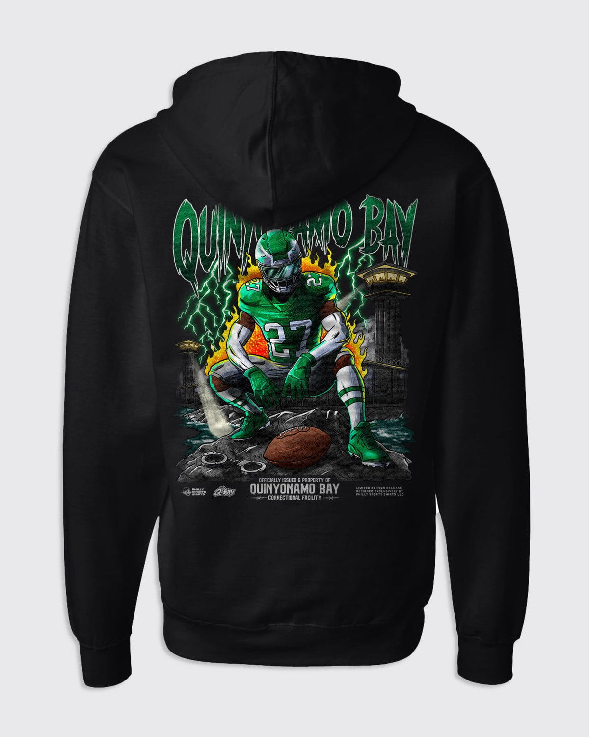 Quinyonamo Bay Full-Zip Hoodie - Quinyon Mitchell - Philly Sports Shirts